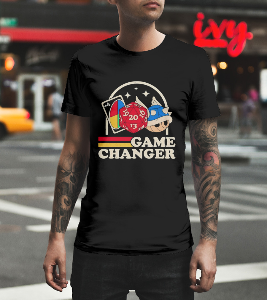 Game Changer Uno Card Dungeons And Dragons Mario Kart Blue Shell T-Shirt