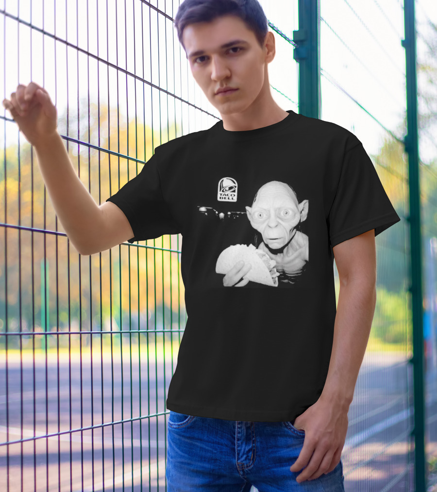 Gollum Taco Bell Mashup Middle Earth Eats Fast Food Iconic Fusion T-Shirt