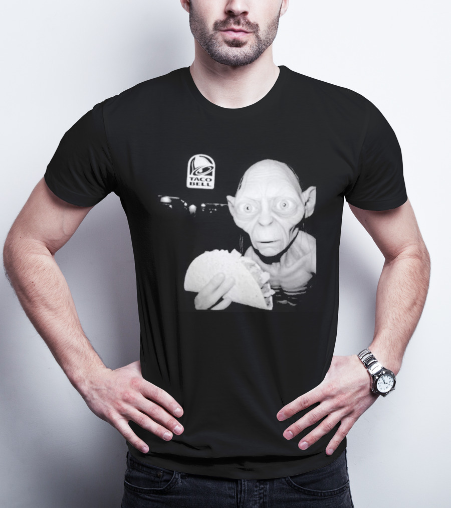 Gollum Taco Bell Mashup Middle Earth Eats Fast Food Iconic Fusion T-Shirt