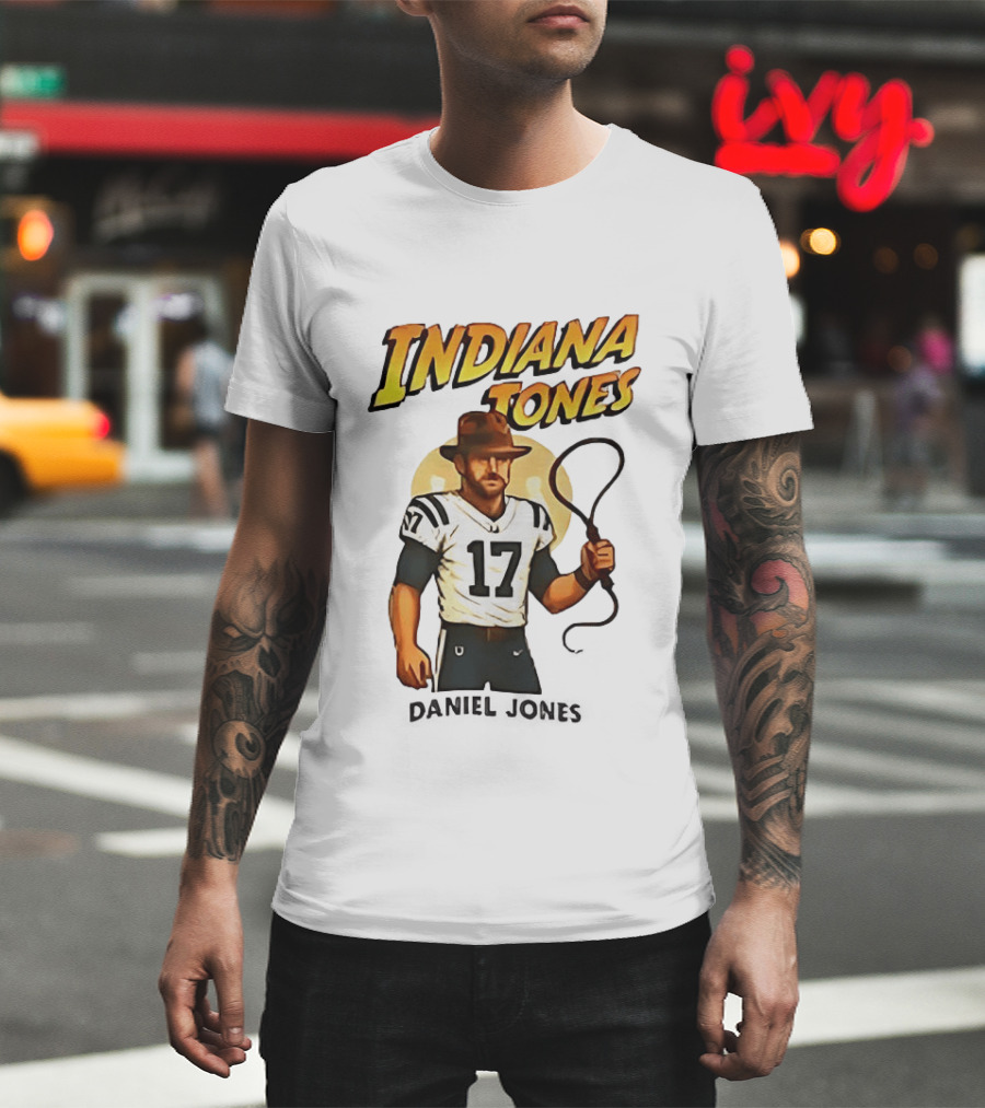 Daniel Jones Indiana Tones 17 Football Adventure T-Shirt