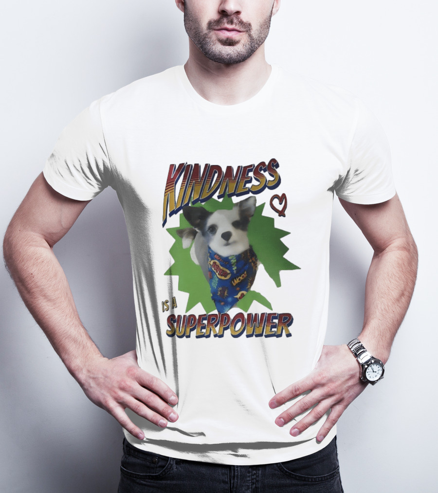 Kindness Is A Superpower Dog With Cape And Heart T-Shirt