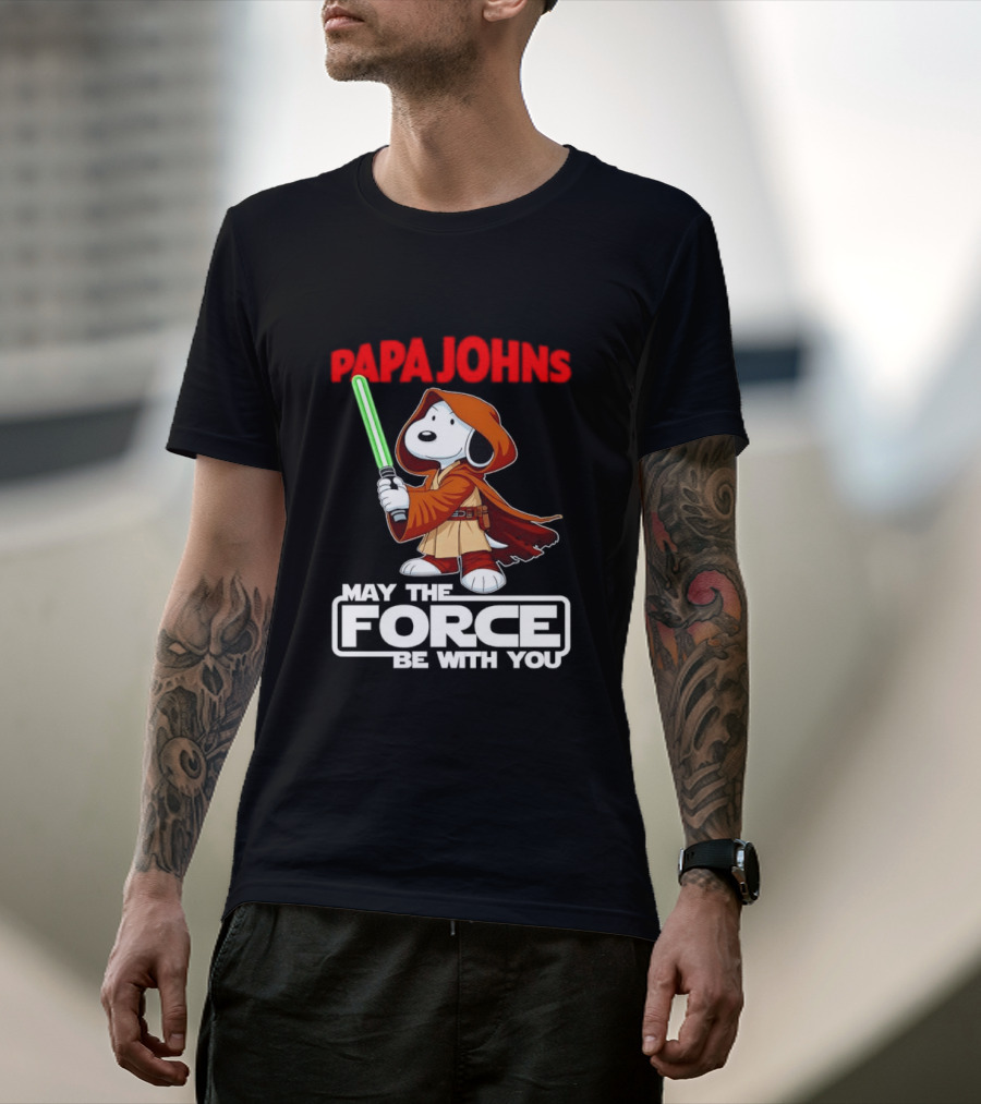 Snoopy Jedi Papa Johns May The Force Be With You Pizza Fan Favorite T-Shirt