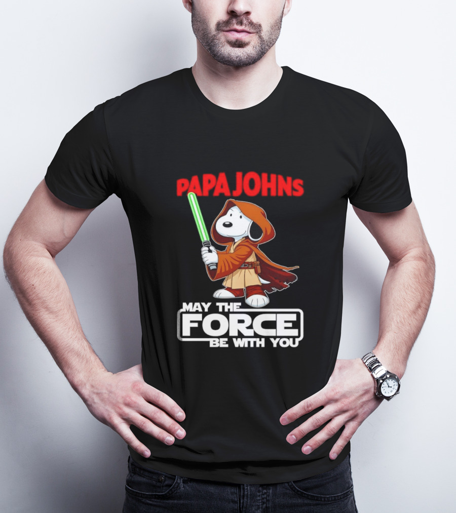 Snoopy Jedi Papa Johns May The Force Be With You Pizza Fan Favorite T-Shirt