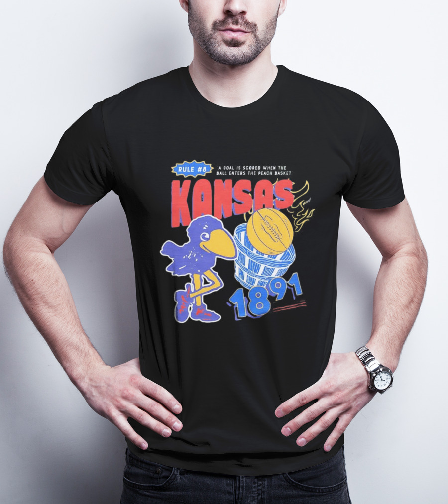 Rule #8 Kansas Jayhawks Basketball 1891 Big Jay T-Shirt