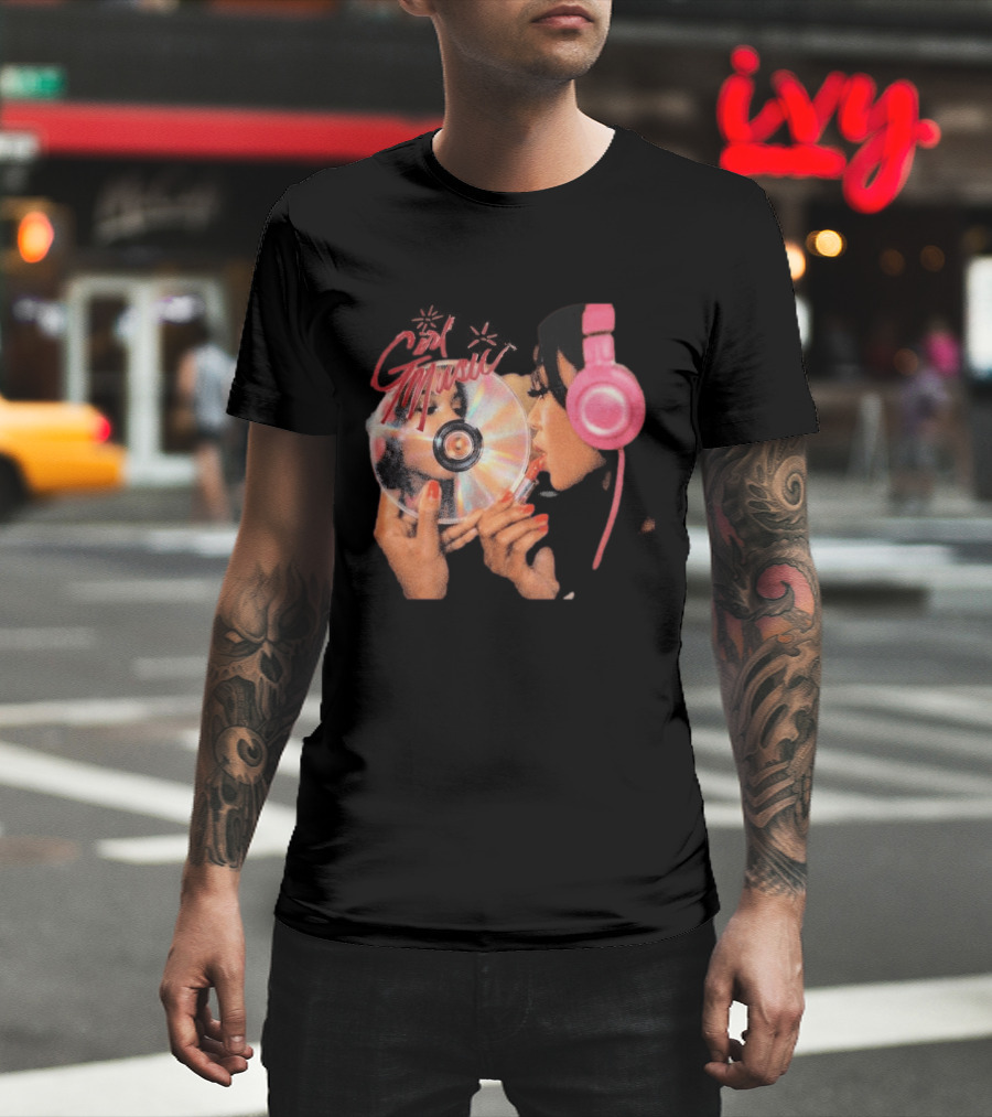 Girl Music Vol 1 EP Cover With Pink Headphones And CD T-Shirt