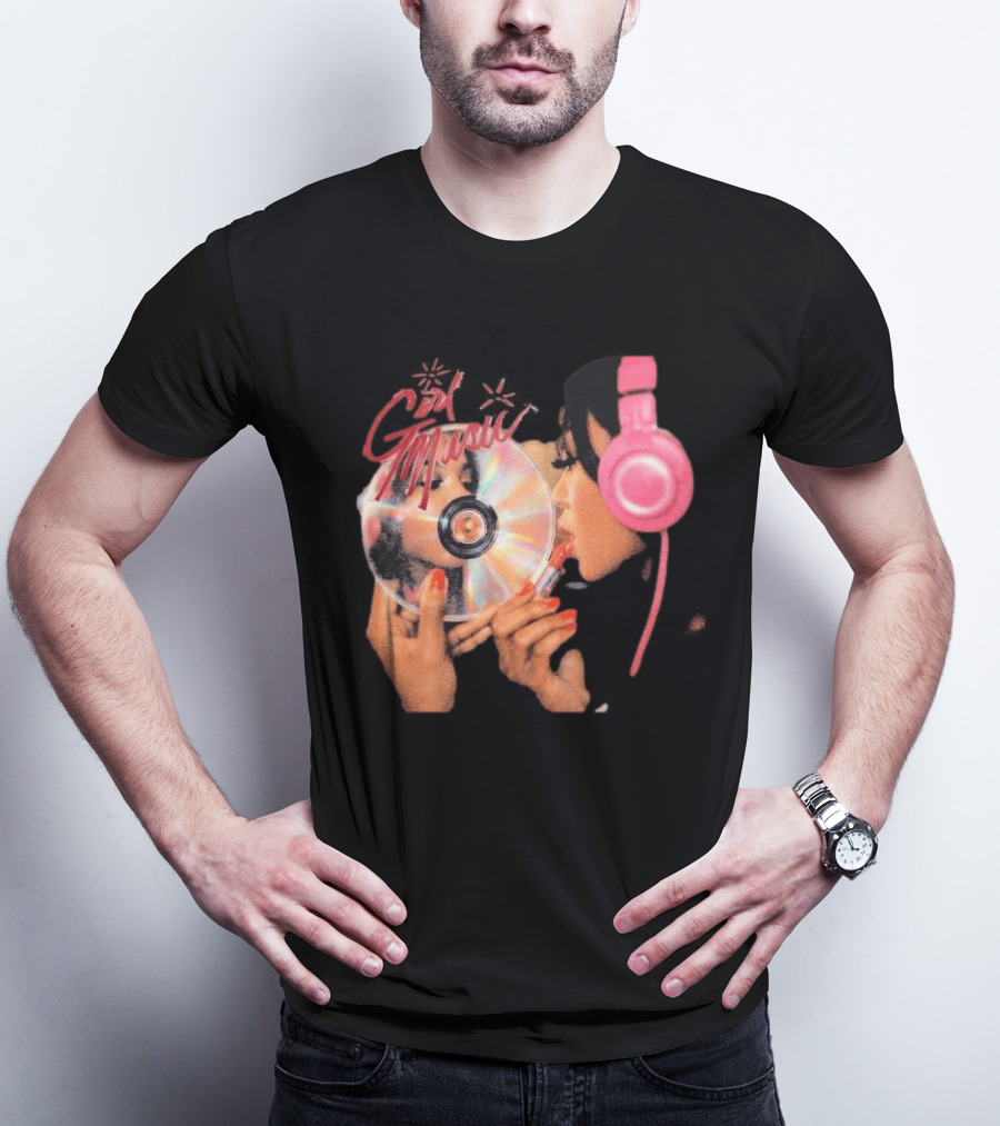 Girl Music Vol 1 EP Cover With Pink Headphones And CD T-Shirt