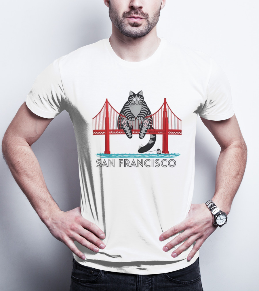 Kliban's Cat San Francisco Golden Gate Bridge T-Shirt