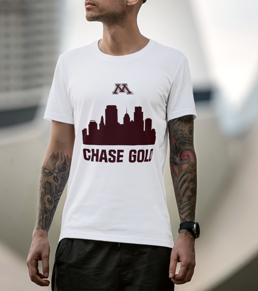 Minnesota Golden Gophers Chase Gold City Skyline T-Shirt