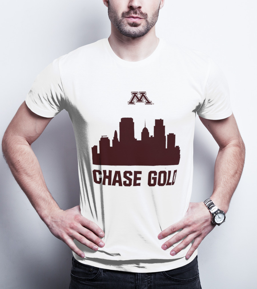 Minnesota Golden Gophers Chase Gold City Skyline T-Shirt