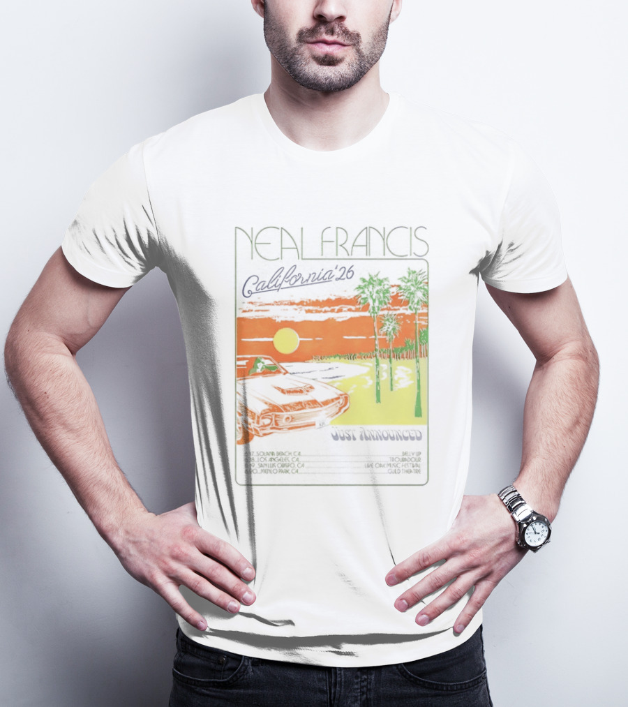 Neal Francis California Tour 2026 Sunset Palm Trees T-Shirt