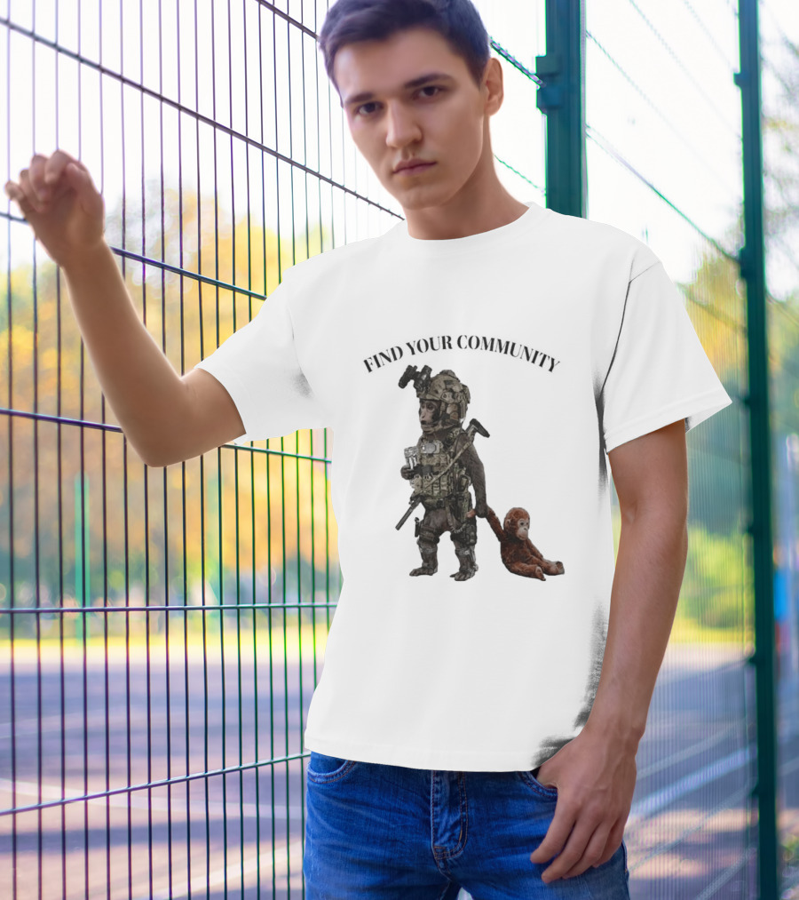 Tactical Punch The Monkey Find Your Community Military Humor T-Shirt