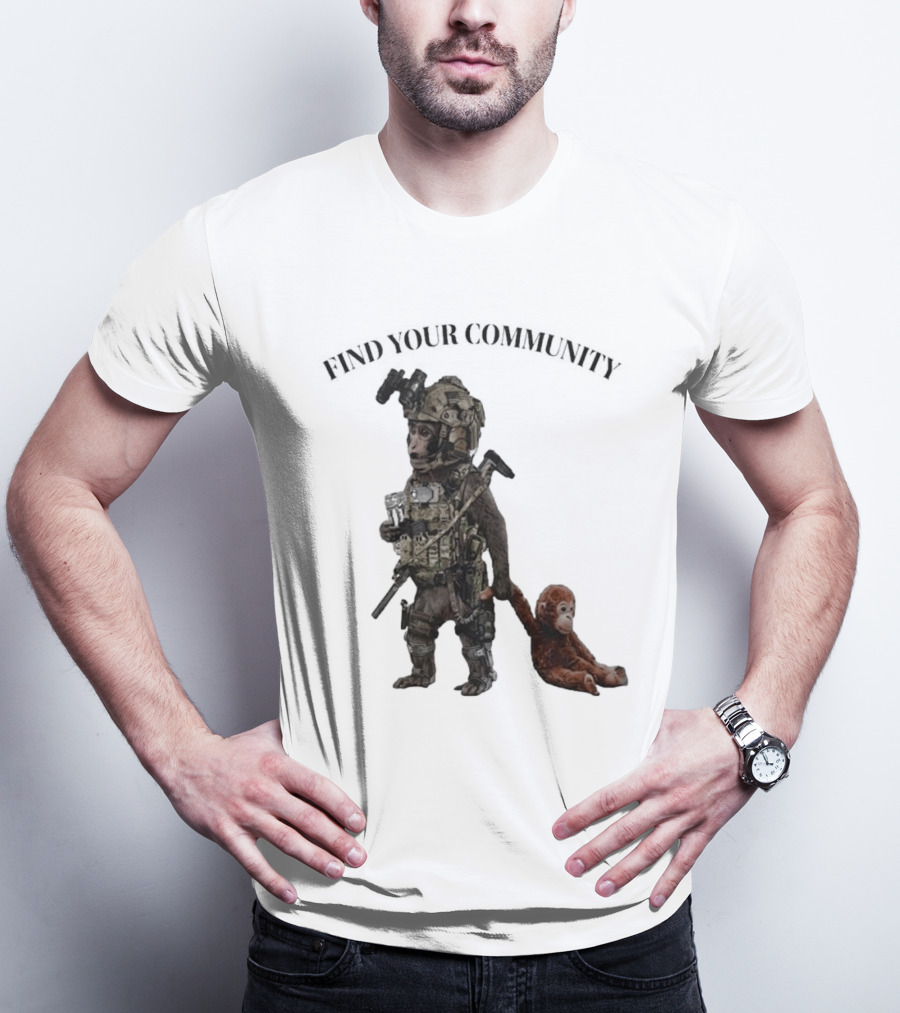 Tactical Punch The Monkey Find Your Community Military Humor T-Shirt