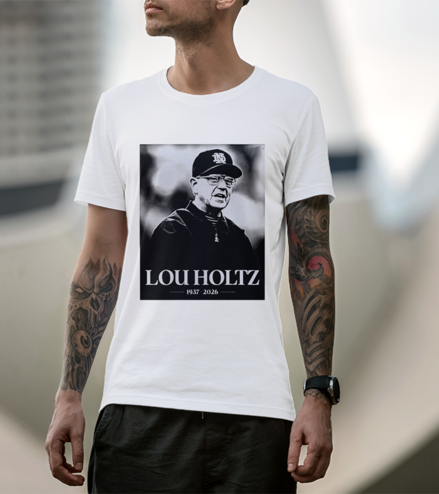 Lou Holtz 1937 2026 Notre Dame Coach Memorial T-Shirt