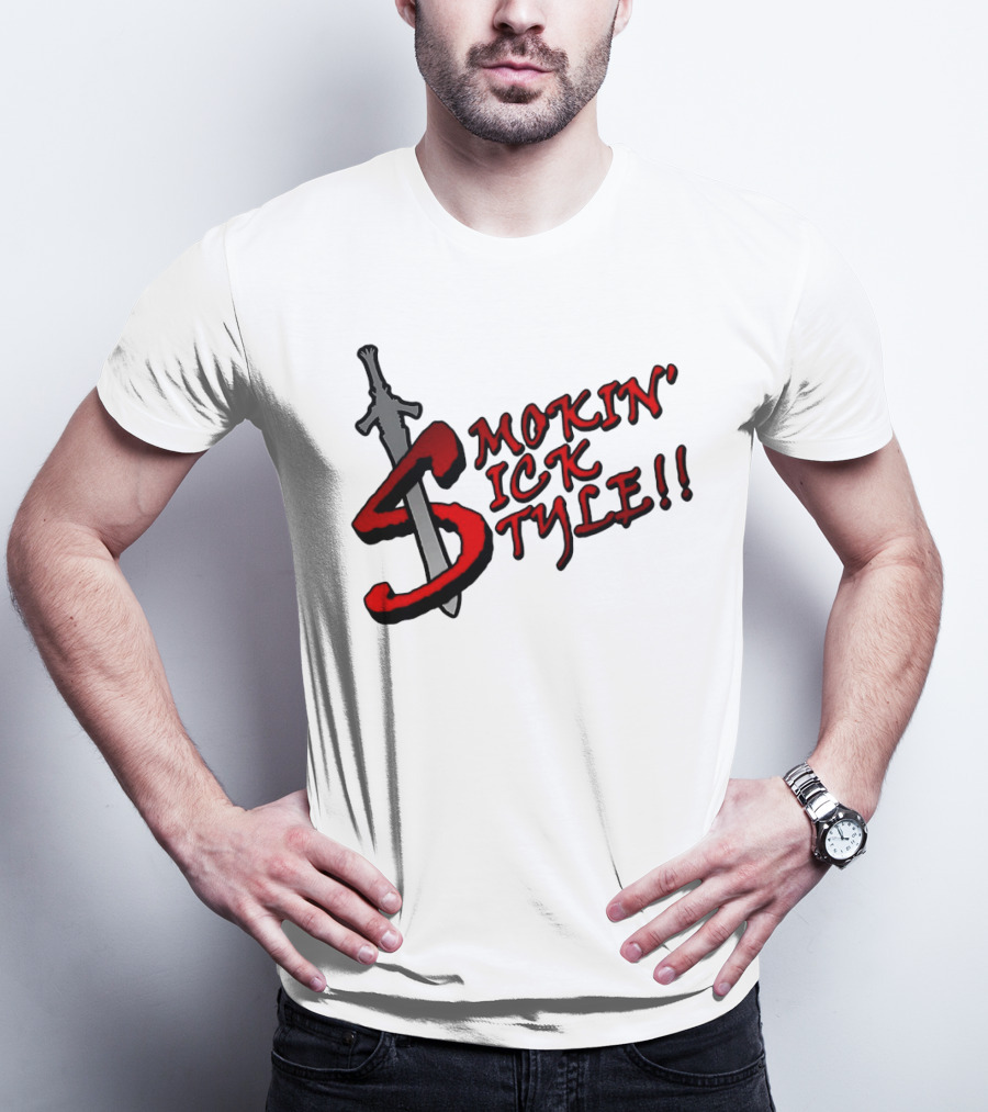 Smokin Sick Style Sword Motif T-Shirt
