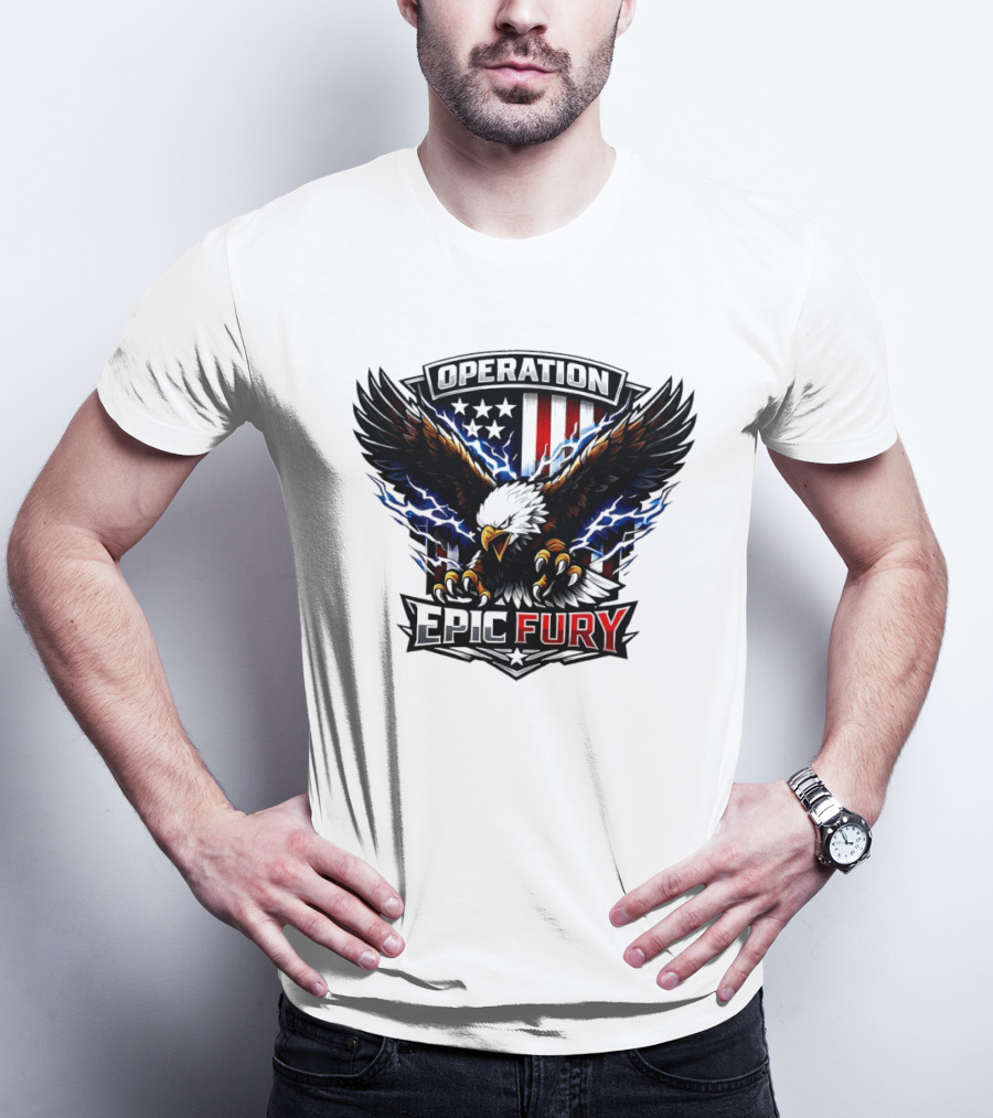 Operation Epic Fury Eagle American Flag Power T-Shirt