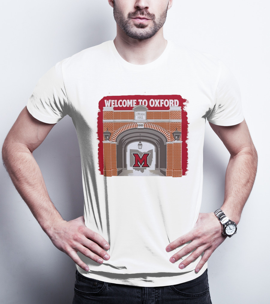 Miami RedHawks Upham Hall Welcome To Oxford T-Shirt