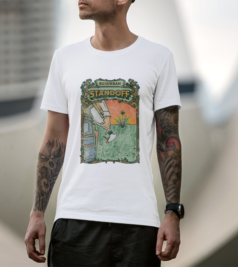 Suburban Standoff Wild West Duel Scene T-Shirt