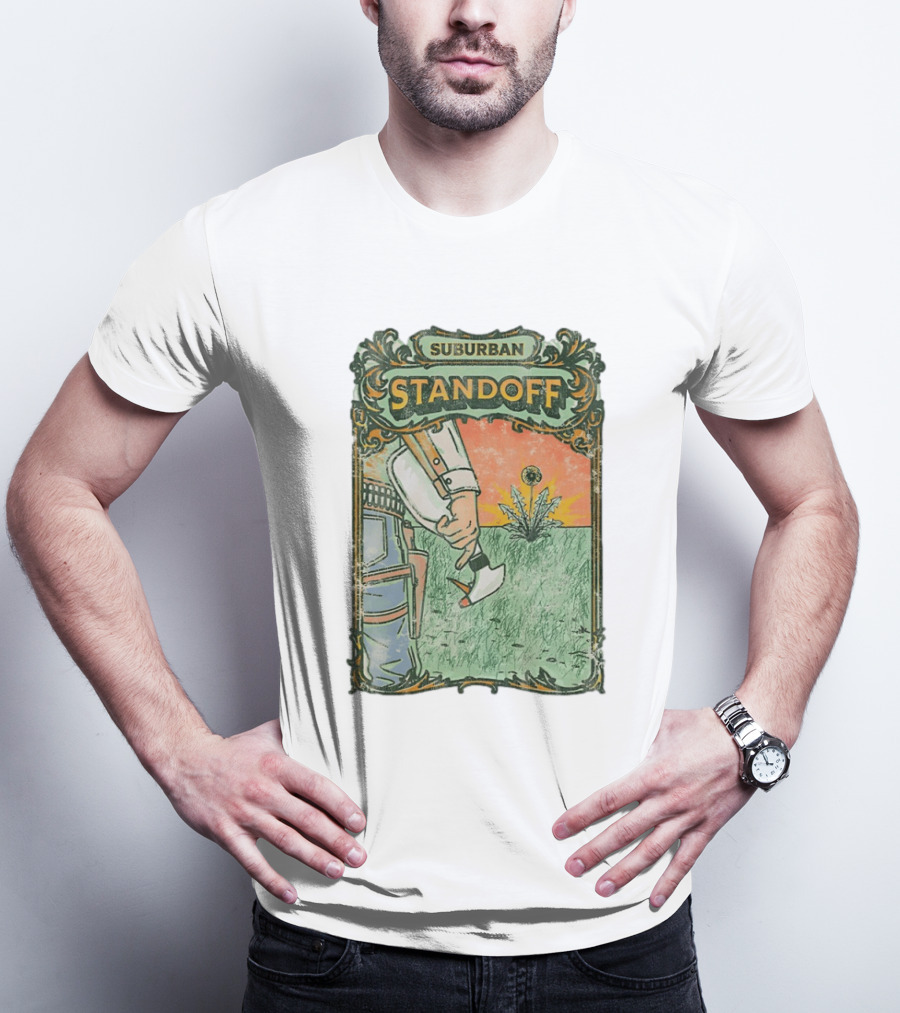 Suburban Standoff Wild West Duel Scene T-Shirt