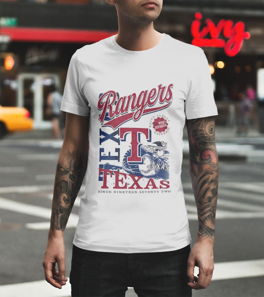 Texas Rangers EST 1972 Vintage Logo And Text Baseball Team T-Shirt