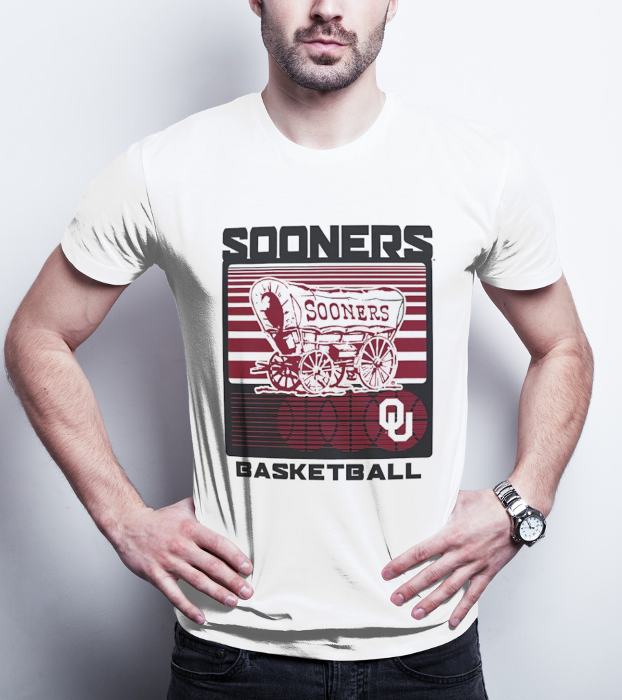 Sooners Basketball 1800s Wagon OU Staredown T-Shirt