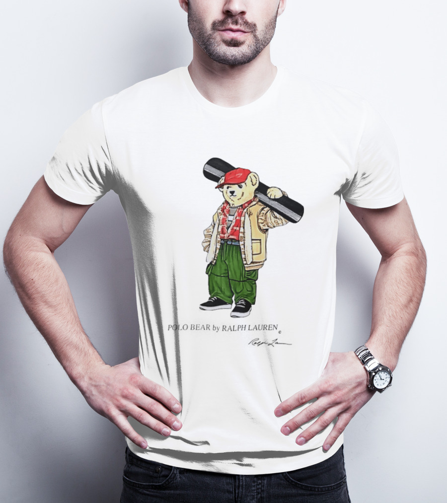 Polo Bear Ralph Lauren Vintage Outdoors Style Skier Fashion T-Shirt