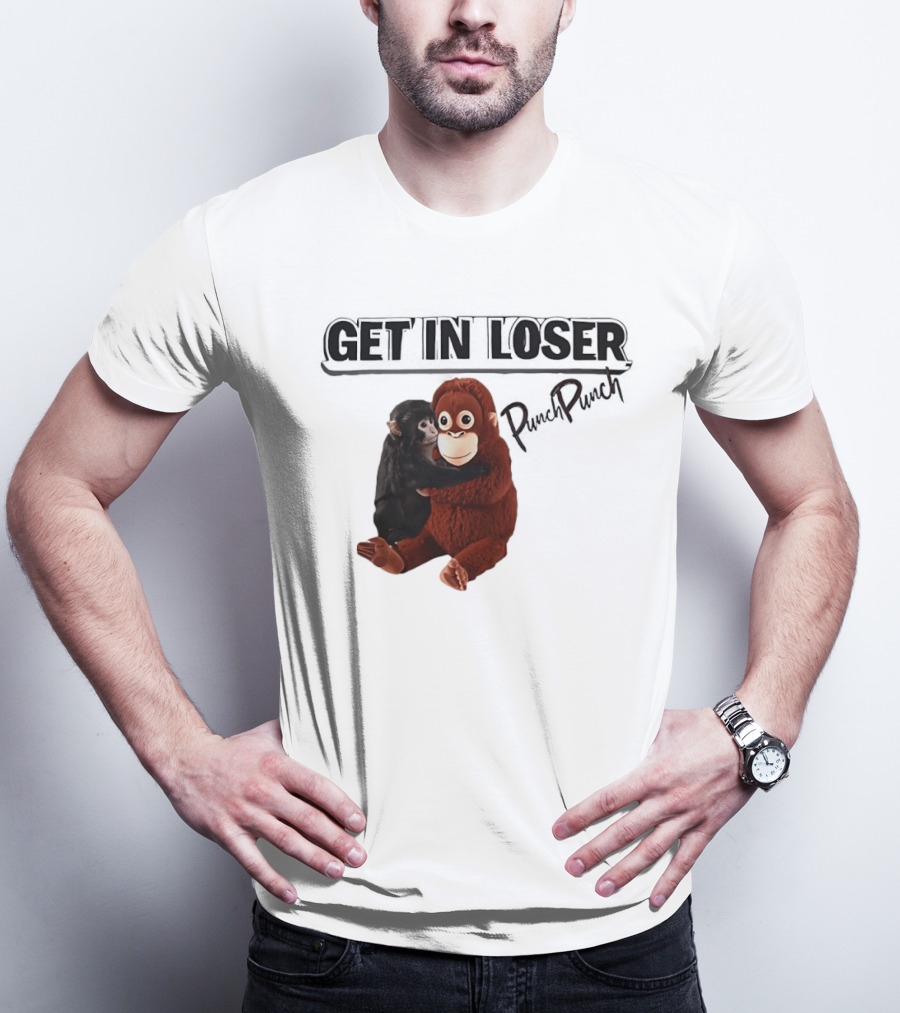 Punch Monkey Get In Loser Funny PopPiPi T-Shirt