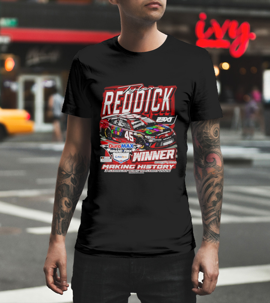 Tyler Reddick 45 DuraMAX Grand Prix Winner Making History NASCAR Cup Series 2026 T-Shirt