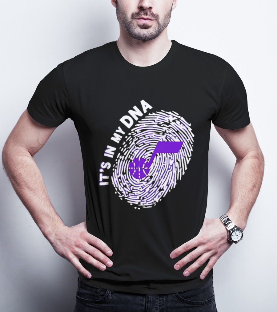 Utah Jazz It's In My DNA Fingerprint Basketball Fan T-Shirt