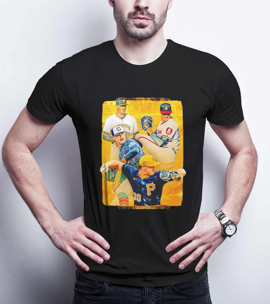 Paul Skenes Pitching Collage Pittsburgh Pirates 2026 T-Shirt