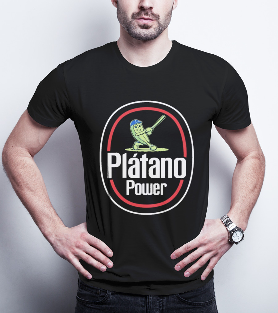 Plátano Power Pickle Baseball Player Batting T-Shirt