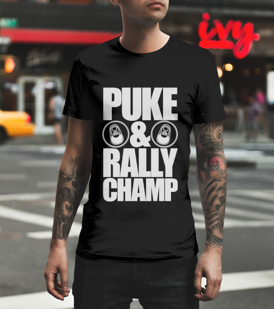 Puke And Rally Champ Soda Can Lids Fun T-Shirt