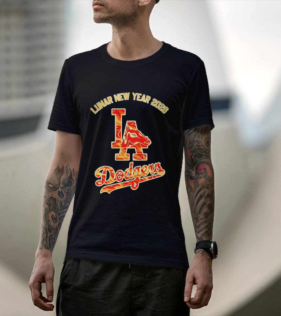 Lunar New Year 2026 LA Dodgers Horse Symbol Celebration T-Shirt