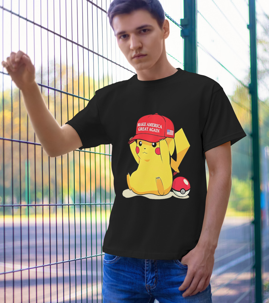 MAGA Pikachu Make America Great Again Hat Pokemon Fan Trend T-Shirt