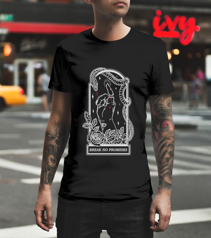 Break No Promises Snake Finger Roses T-Shirt