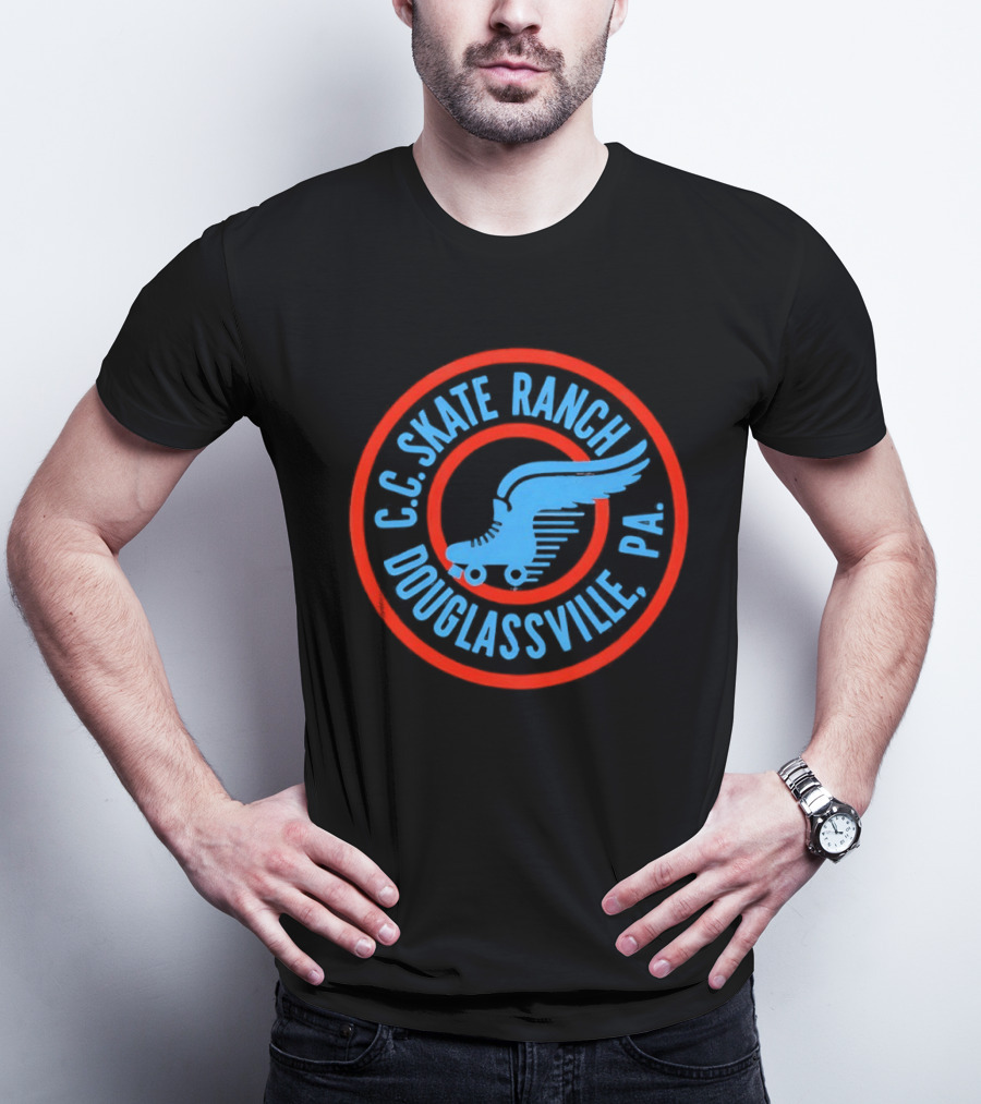 C.C. Skate Ranch Douglassville PA Roller Skate Wings T-Shirt