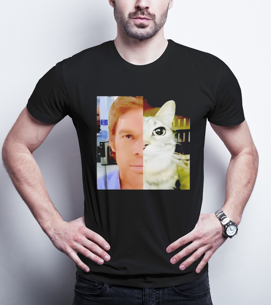 Dexter Morgan Cat Mashup Face Fusion T-Shirt