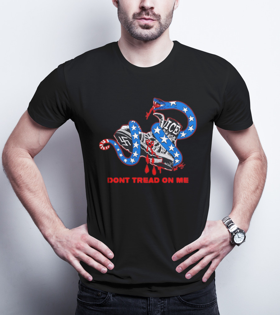 Don't Tread On Me Ice Snake Swastika Shoe T-Shirt