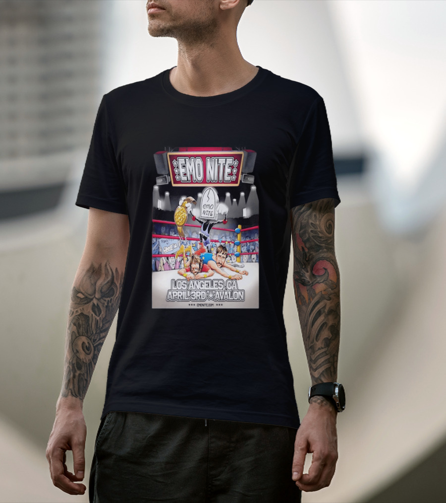 Emo Nite Los Angeles CA April 3rd Avalon Ghost Wrestling Show T-Shirt