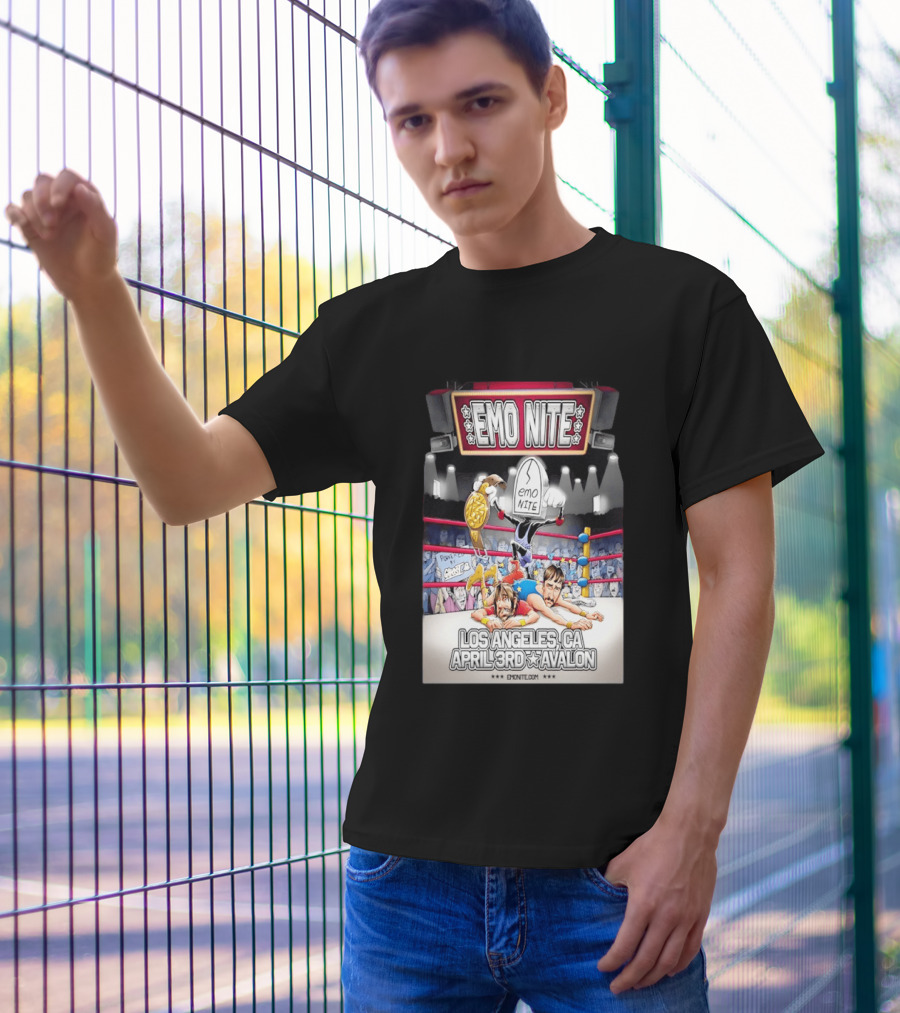 Emo Nite Los Angeles CA April 3rd Avalon Ghost Wrestling Show T-Shirt