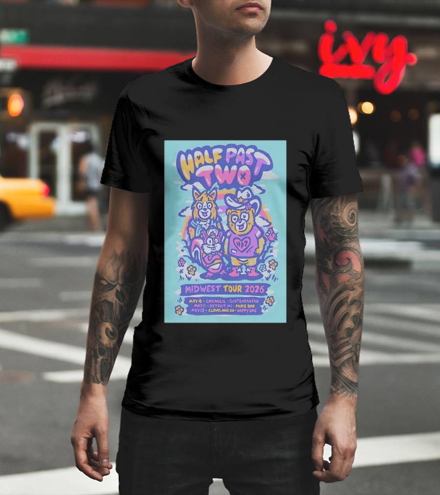 Half Past Two Midwest Tour 2026 Chicago Detroit Cleveland Dates T-Shirt