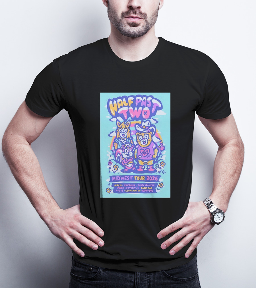 Half Past Two Midwest Tour 2026 Chicago Detroit Cleveland Dates T-Shirt