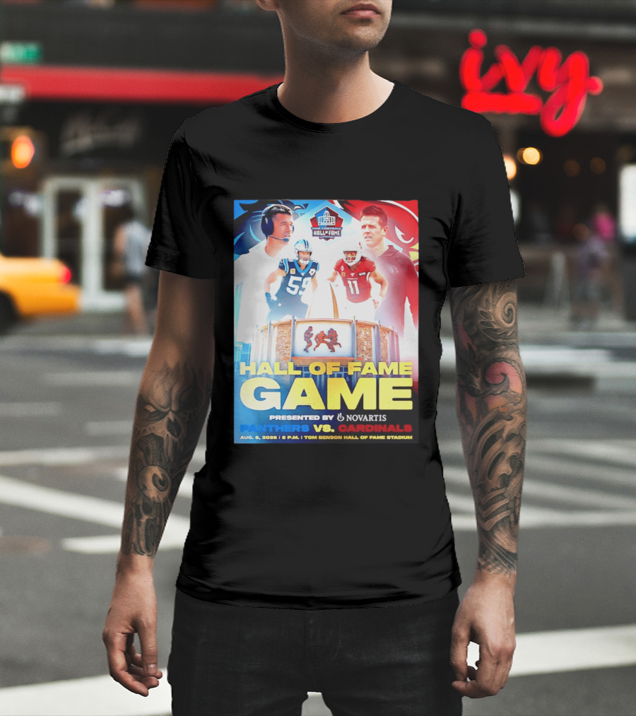 Hall Of Fame Game August 6 2026 Panthers Vs Cardinals Tom Benson Hall Of Fame Stadium T-Shirt