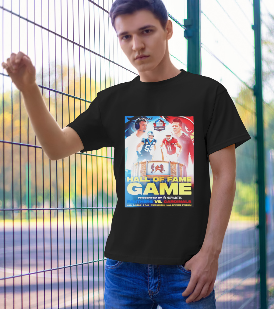 Hall Of Fame Game August 6 2026 Panthers Vs Cardinals Tom Benson Hall Of Fame Stadium T-Shirt