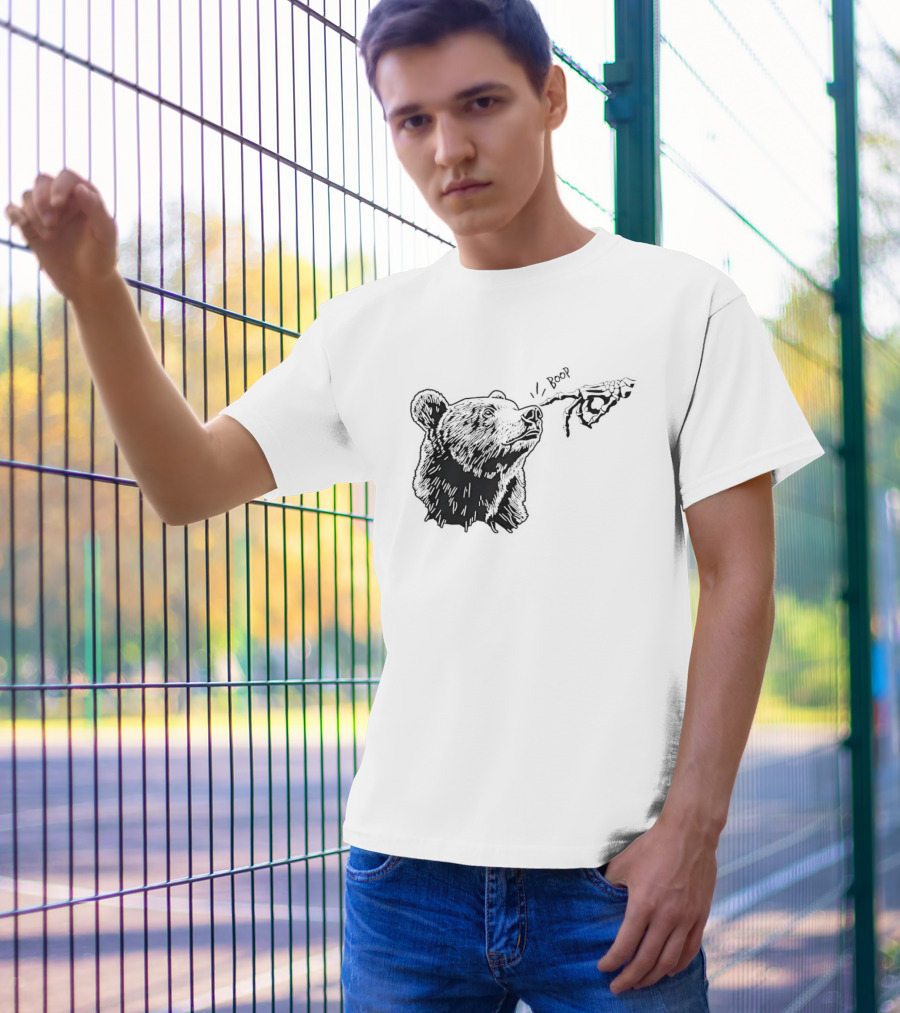 Boop The Bear Meme Black Grizzly Carrot Sketch T-Shirt
