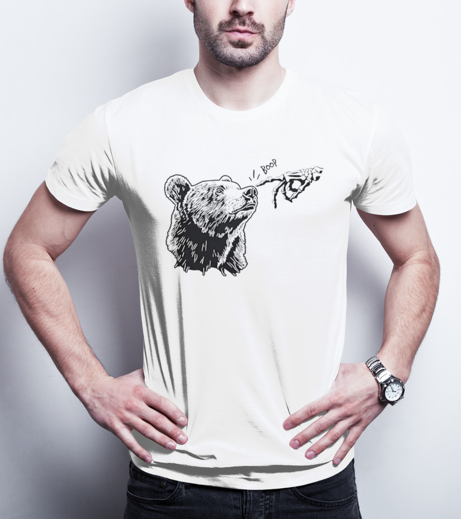 Boop The Bear Meme Black Grizzly Carrot Sketch T-Shirt