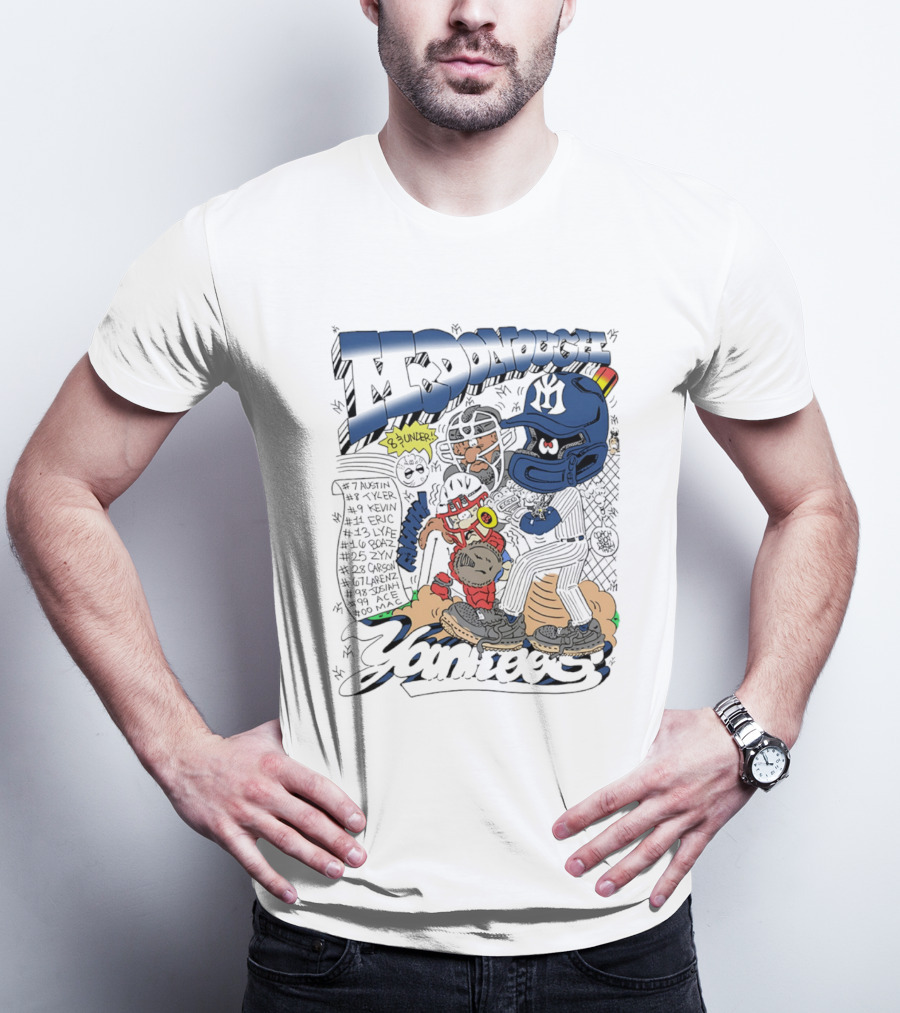 McDonough Yankees Caricature Number List And Players T-Shirt