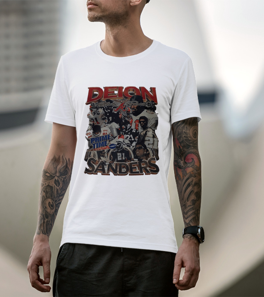 Deion Sanders Prime Time Atlanta Falcons Football 21 T-Shirt