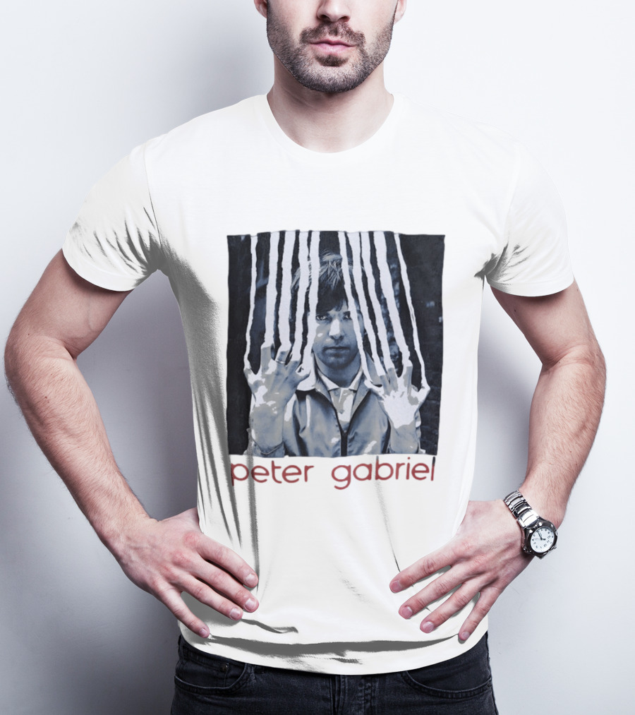Peter Gabriel Iconic Image With Torn Lines T-Shirt