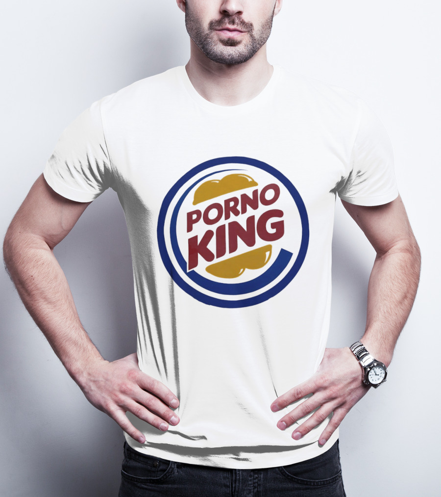 Porno King Burger King Logo Parody Humorous T-Shirt