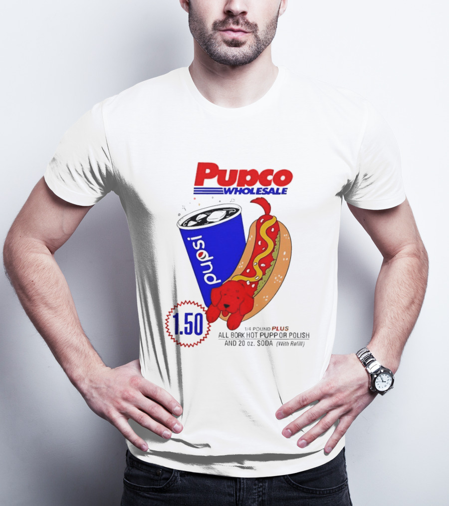 Pupco Wholesale Pupsi All Bork Hot Pupp And Polish Dog 20 Oz Soda Combo T-Shirt